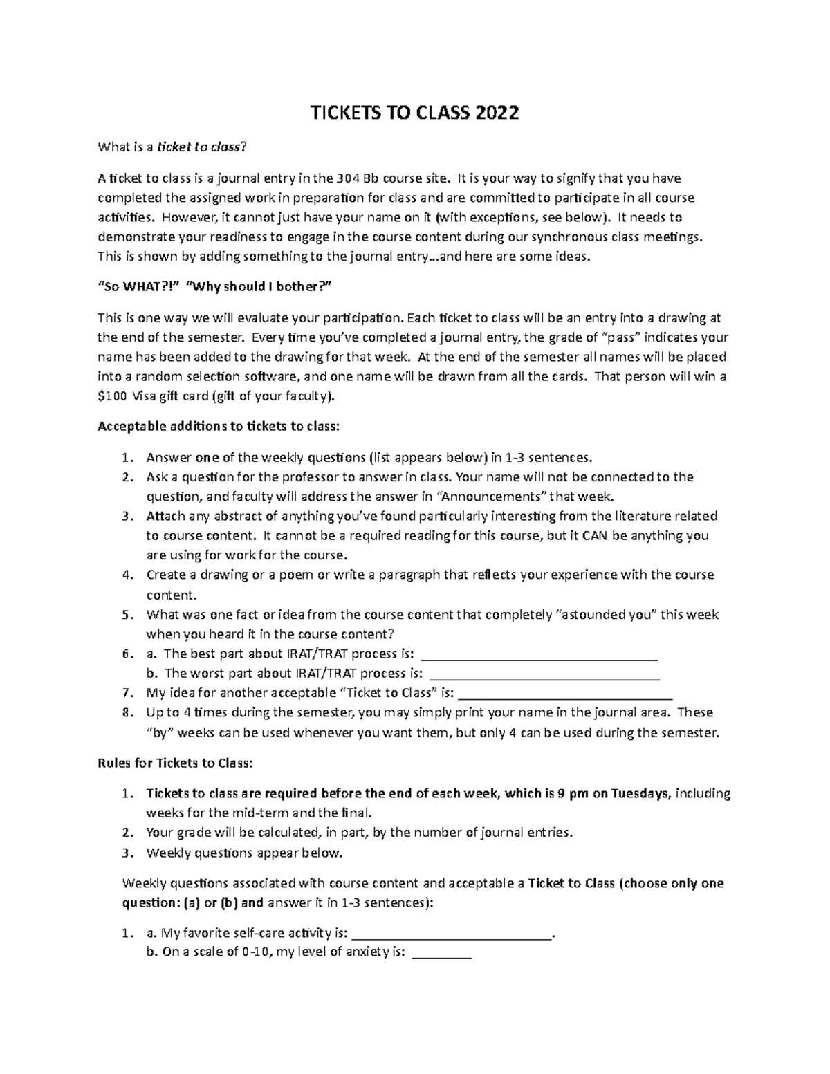 Ticketsto Class 3542022(1) - TICKETS TO CLASS 2022 What is a ticket to ...