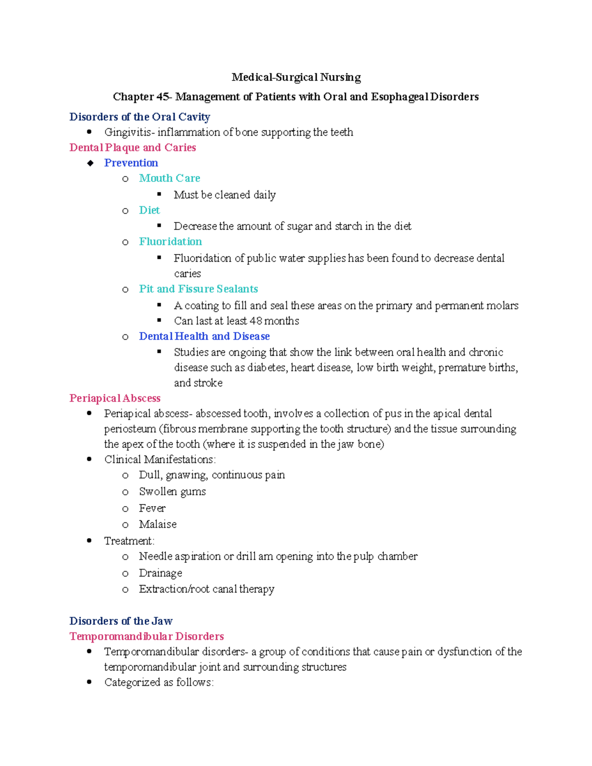 Med Surg Chapter 45 - medical surgical - Medical-Surgical Nursing ...