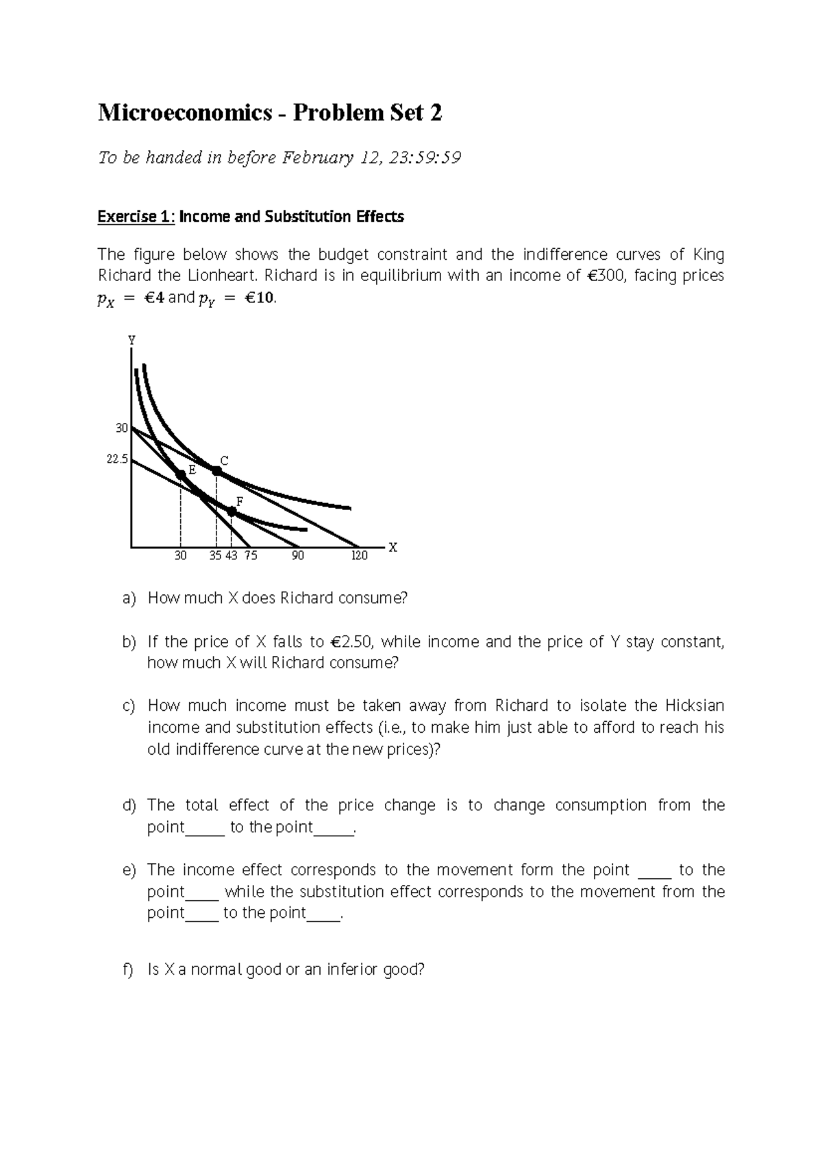 Micro-economie: Practicum, vragen problem set 2 - Microeconomics ...