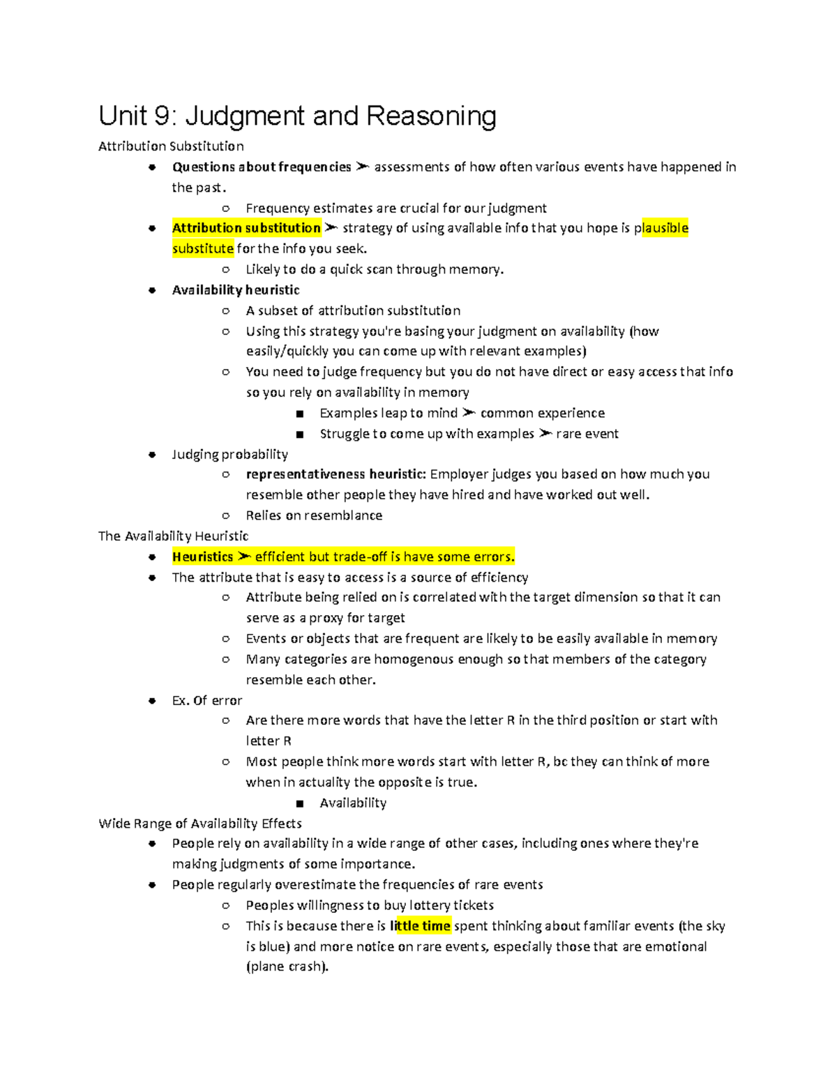 Unit 9 Judgment and Reasoning - Unit 9: Judgment and Reasoning ...