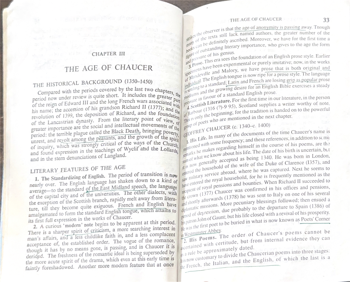Chaucer 1 - British Literature from Chaucer to 18th Century - Studocu
