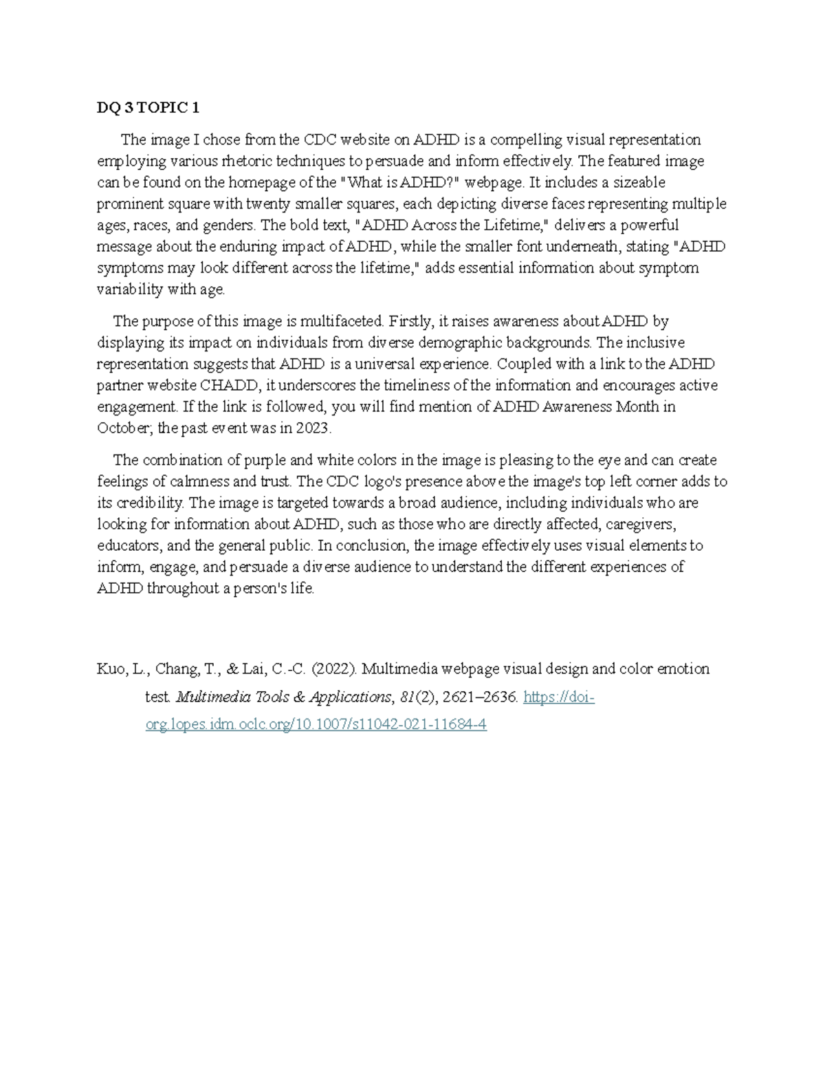 ENG-105- Topic 3 DQ 1, 2, & 3 - DQ 3 TOPIC 1 The image I chose from the ...