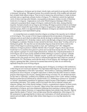 RLST 1001 Professor Dallavalle Reading Essay 1 - When trying to ...