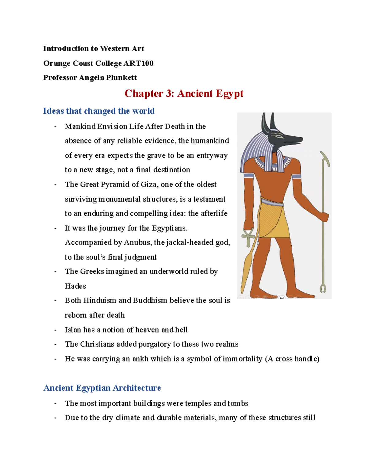 Chapter 3 Ancient Egypt - Introduction to Western Art Orange Coast ...