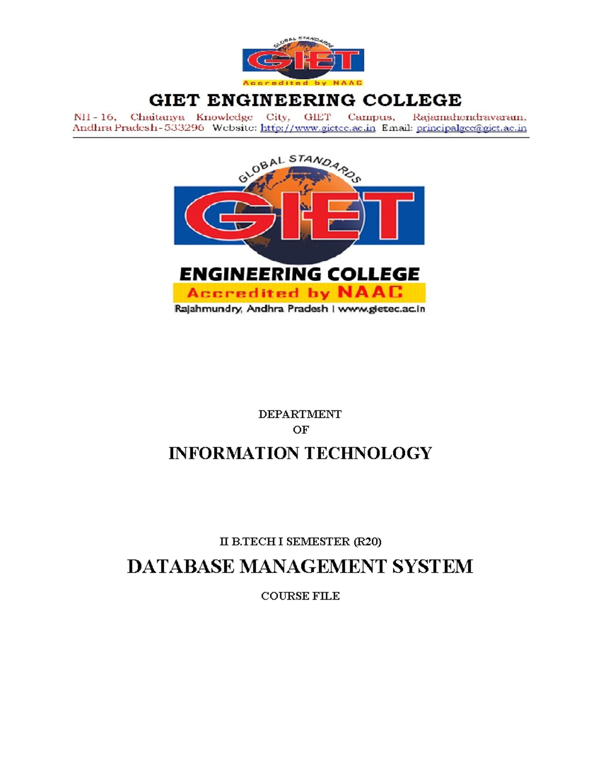 R20-DBMS- Course FILE - jntuk r20 DBMS Material - DEPARTMENT OF ...