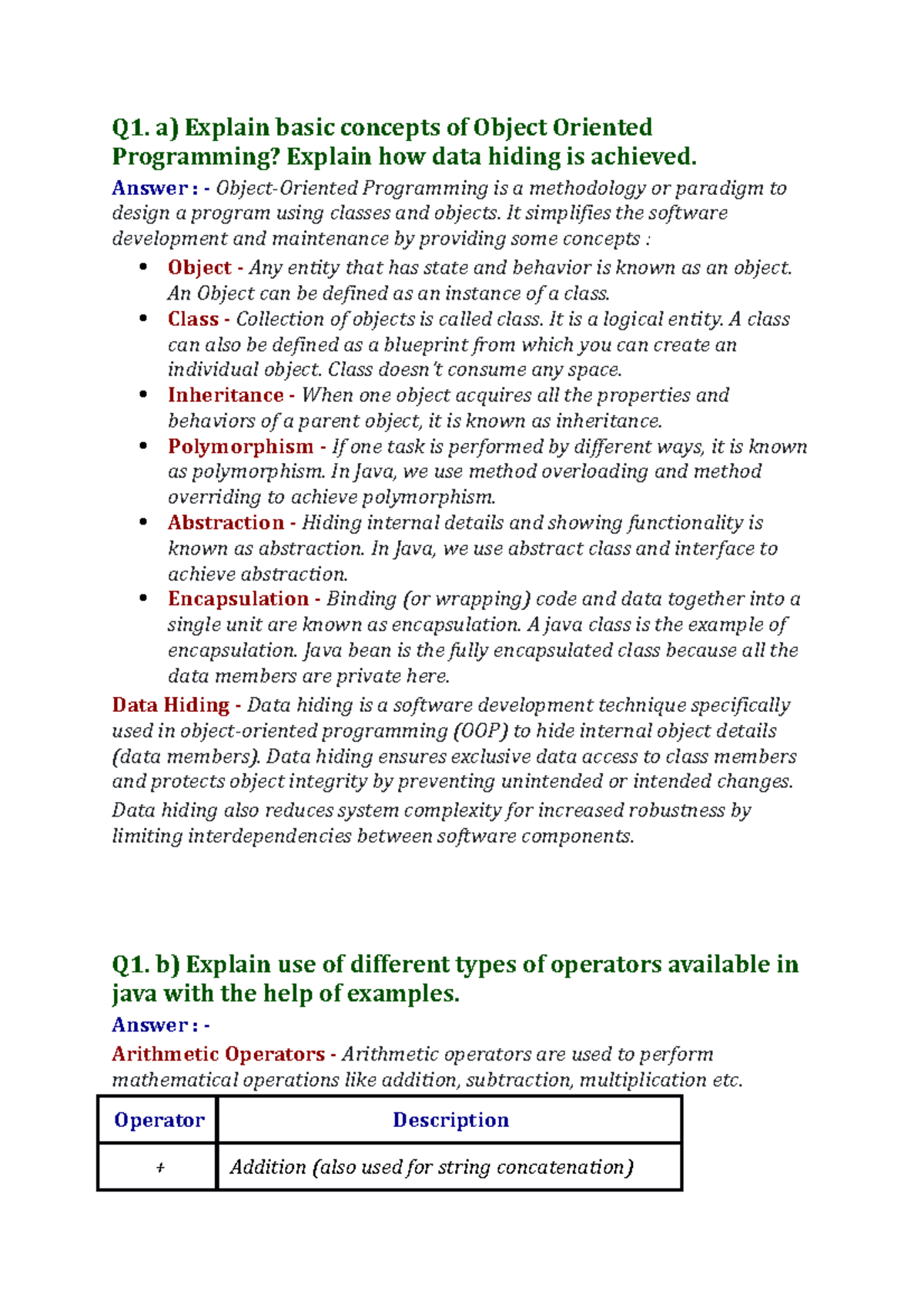 5 6318739156977582742 - Q1. a) Explain basic concepts of Object ...
