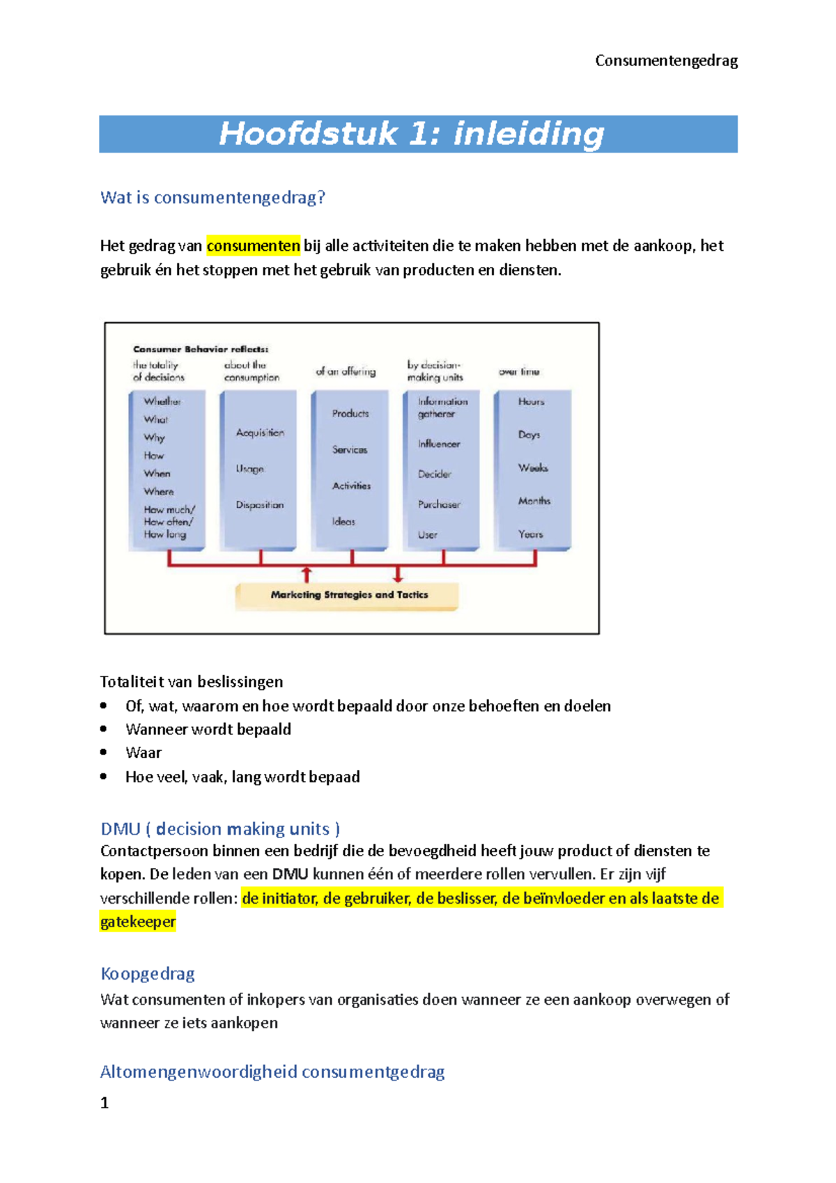 Consumentengedrag - Hoofdstuk 1: inleiding Wat is consumentengedrag ...