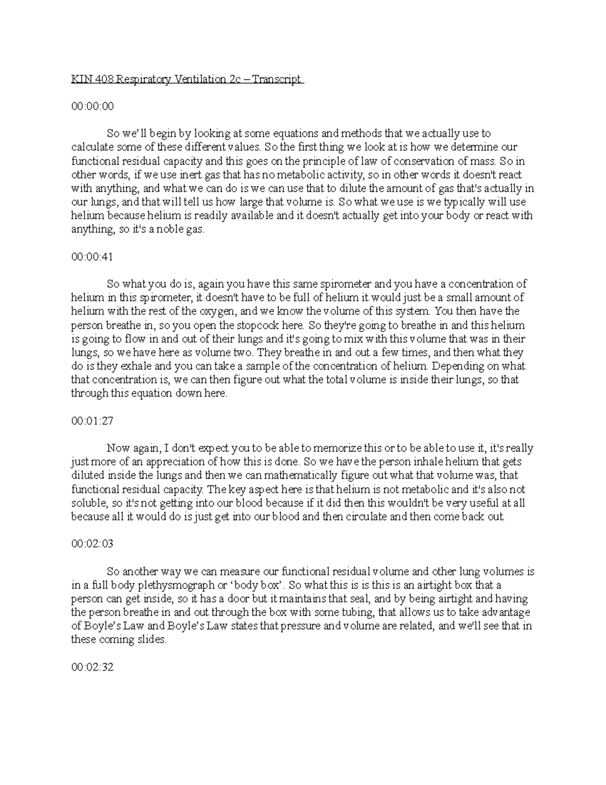 Transcript 2c - KIN 408 Respiratory Ventilation 2c - KIN 408 ...