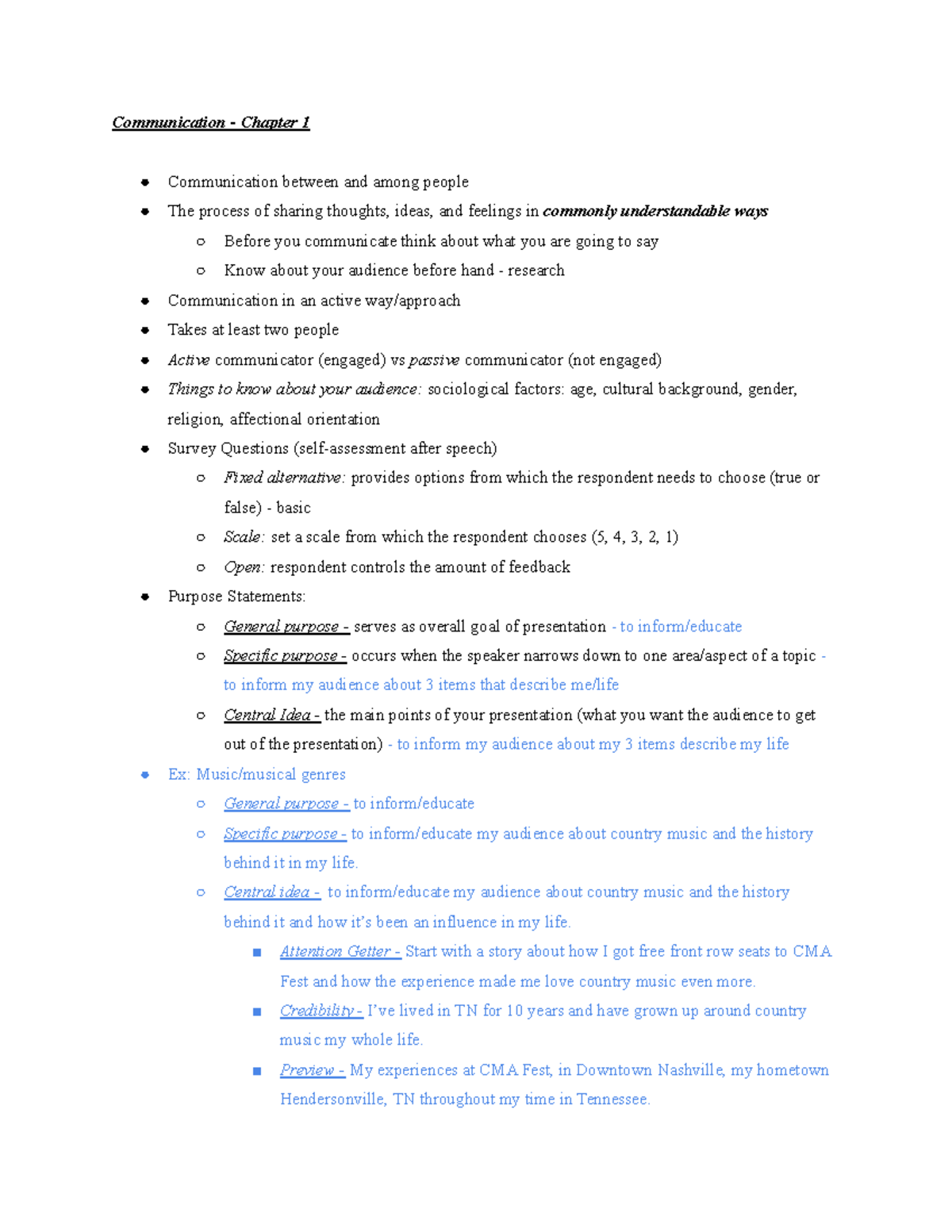 Communication Speech - Chapter 1 - Communication - Chapter 1 ...