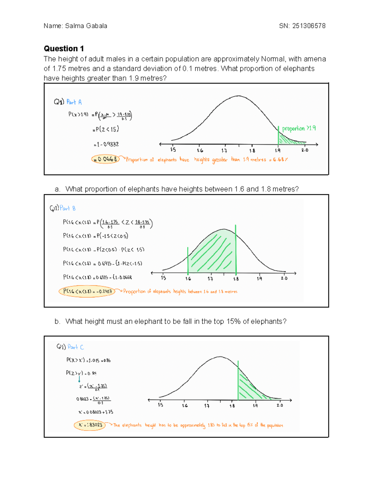 Data Science Assignment 2 Question 1 The Height Of Adult Males In A Certain Population Are