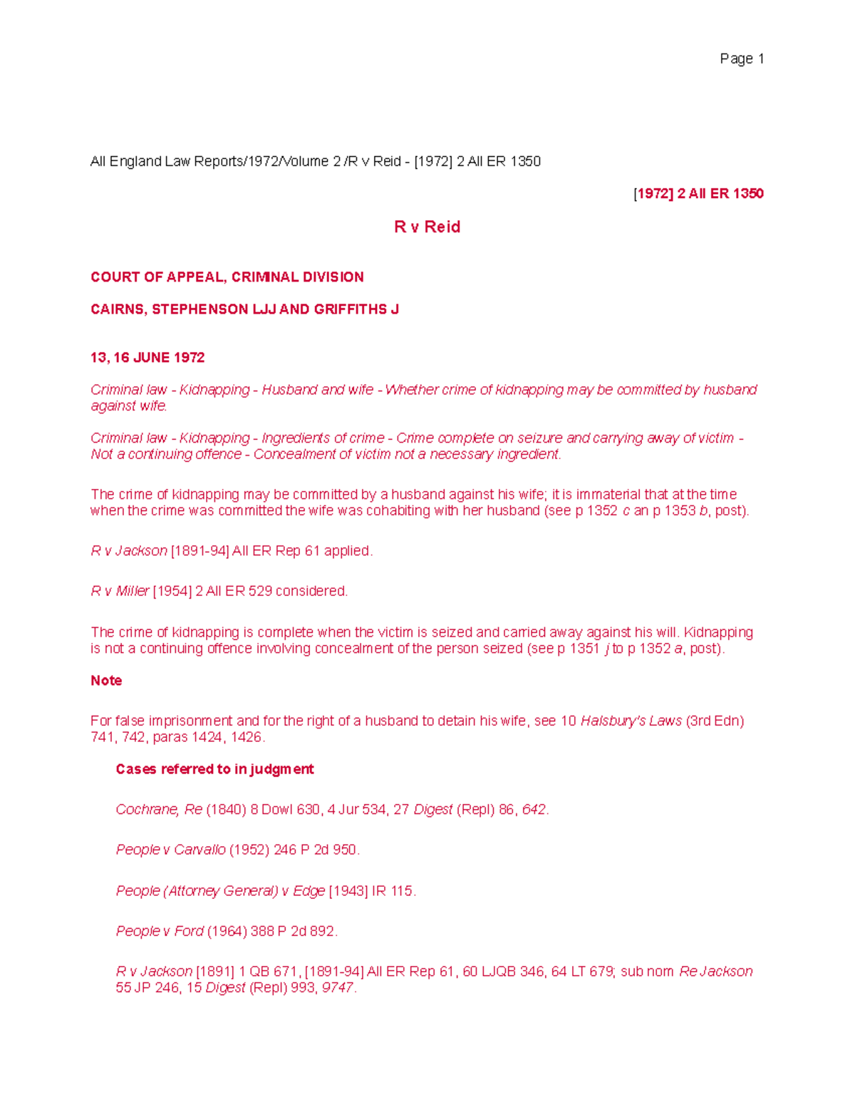 R v Reid - [1972] 2 All ER 1350 - All England Law Reports/1972/Volume 2 ...