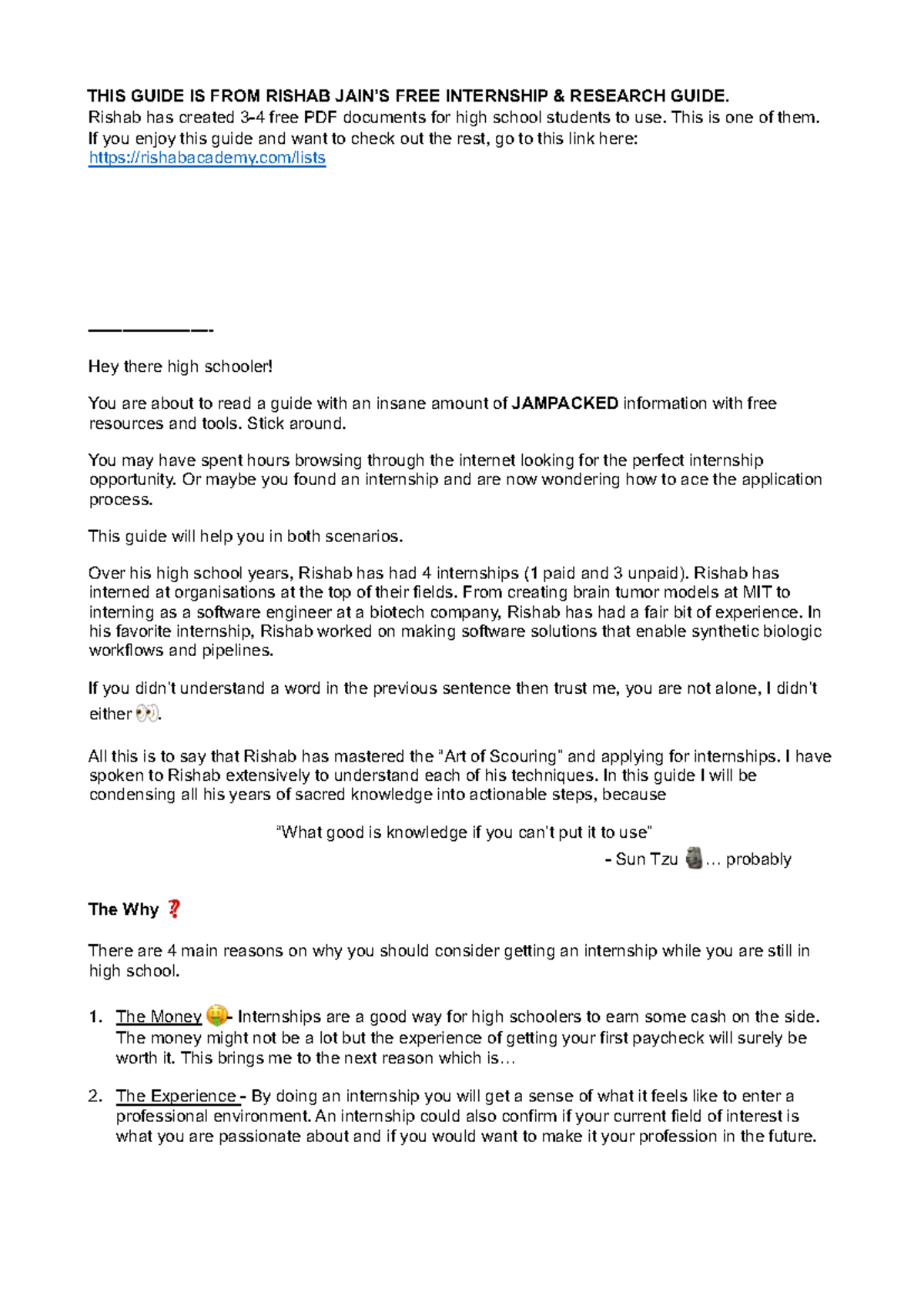 Research Internship Guide E-Book - THIS GUIDE IS FROM RISHAB JAIN’S ...