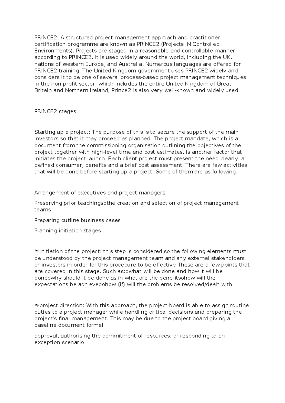 Notes for project management 2 - PRINCE2: A structured project ...