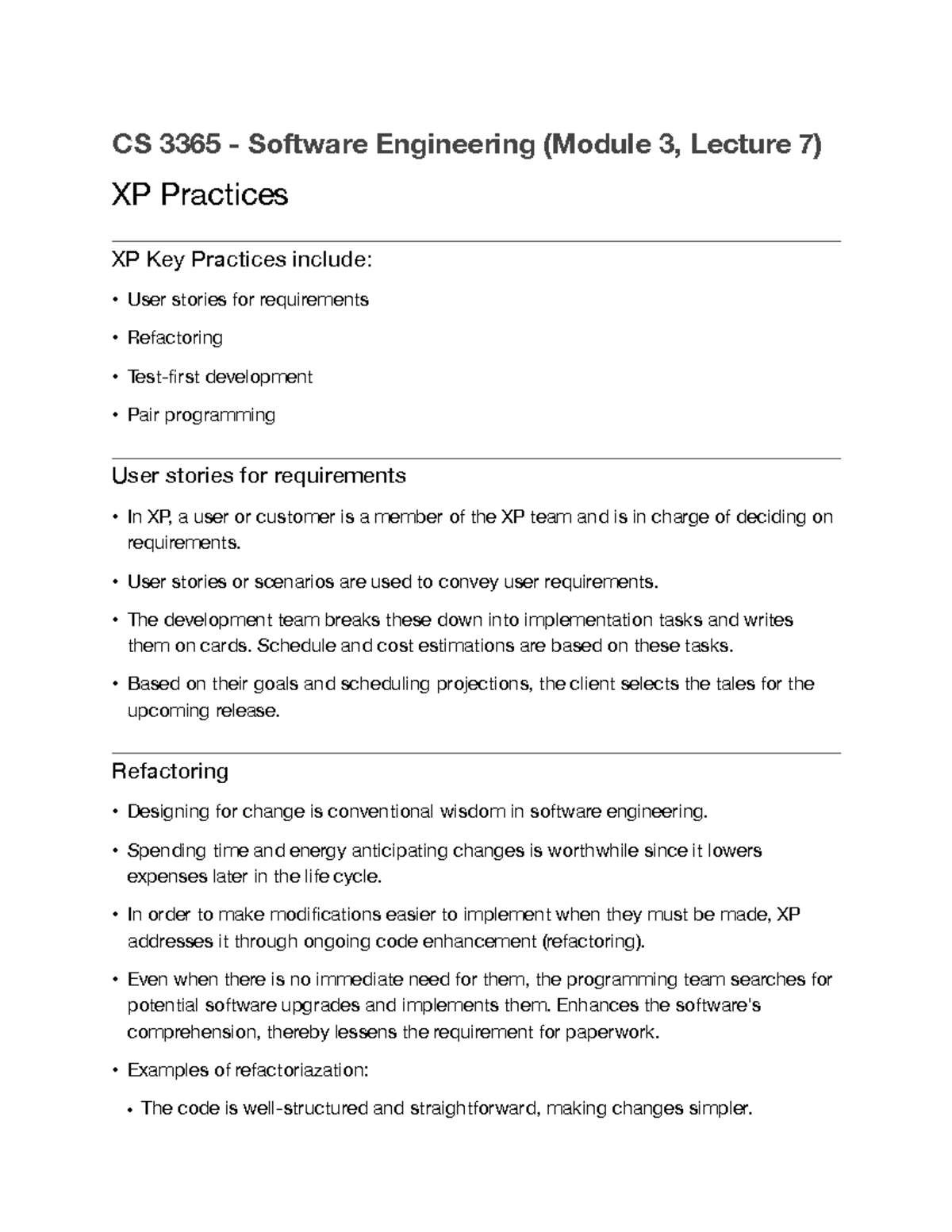 Cs 3365 Lecture Notes - M3L7 - CS 3365 - Software Engineering (Module 3 ...