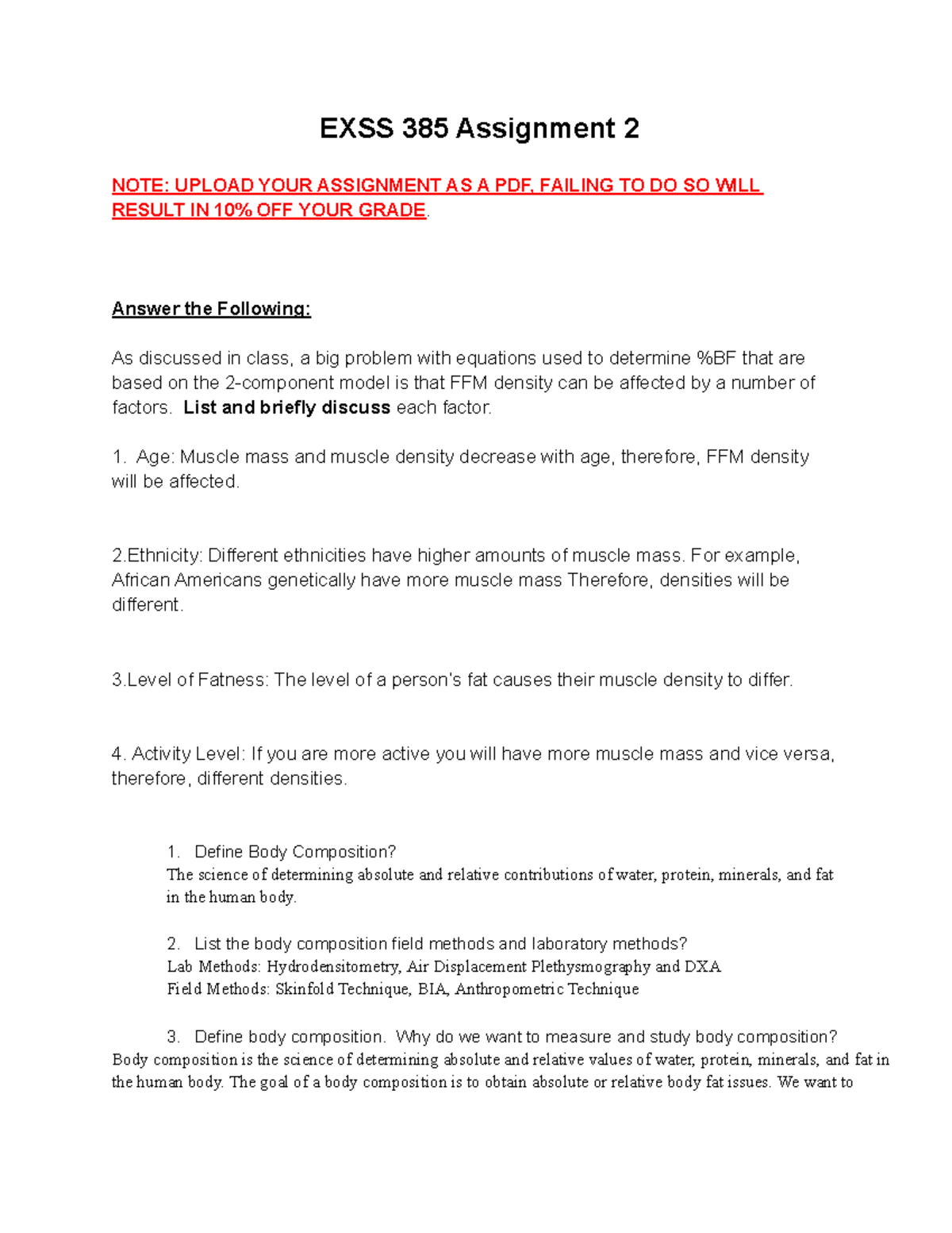 EXSS 385 Assignment 2 - EXSS 385 Assignment 2 NOTE: UPLOAD YOUR ...