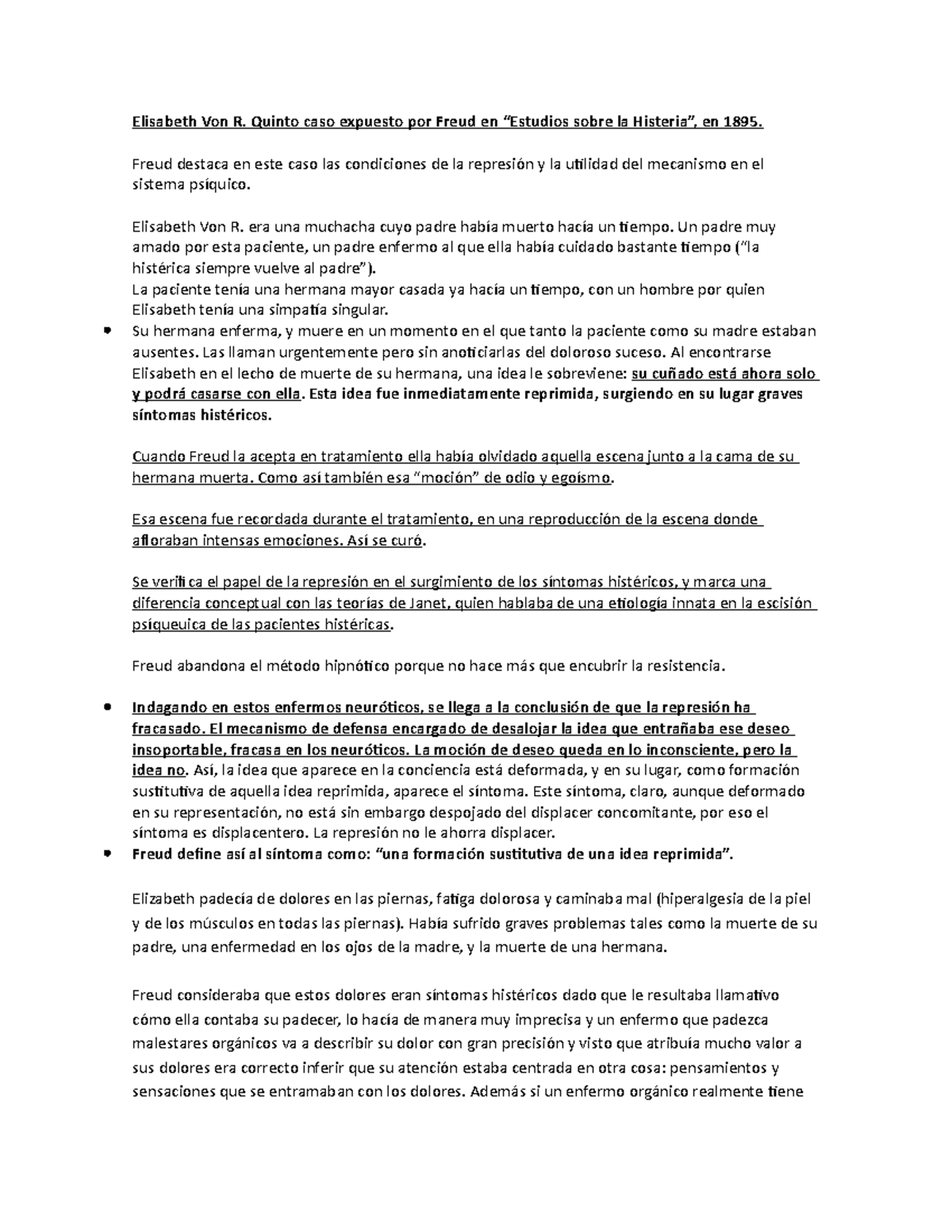 Freud. Caso Elizabeth - Elisabeth Von R. Quinto caso expuesto por Freud ...