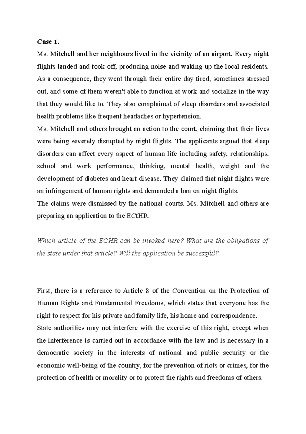 задачі на 06 - Case 1. Ms. Mitchell and her neighbours lived in the ...