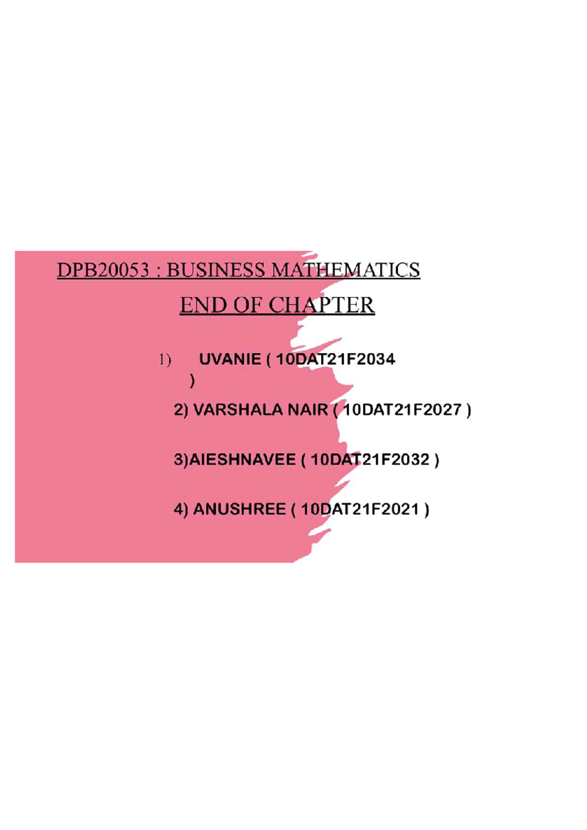 Business Mathematics - DESCRIPTION - Macroeconomics - Studocu