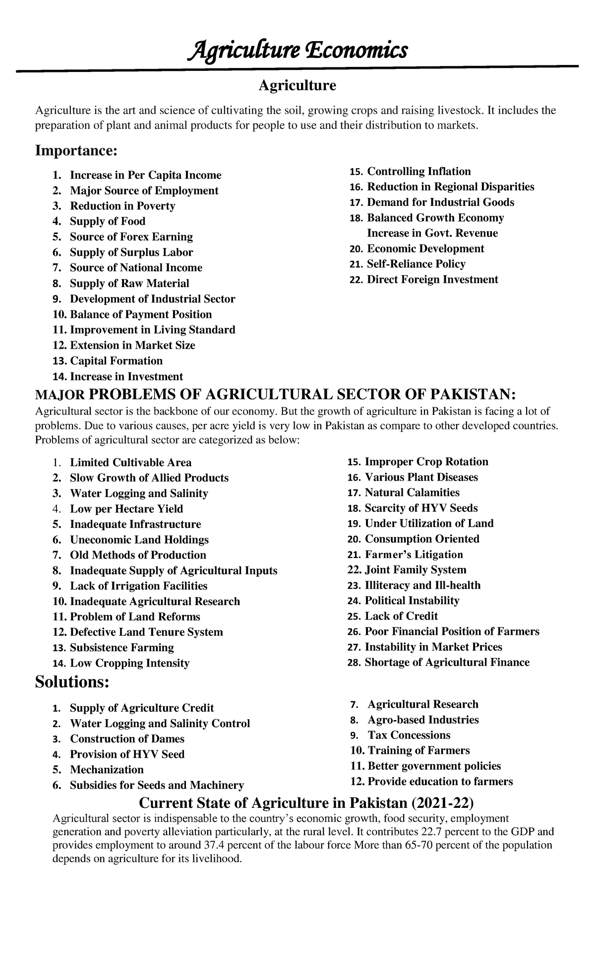 Agriculture Economics - Agriculture Economics Agriculture Agriculture ...