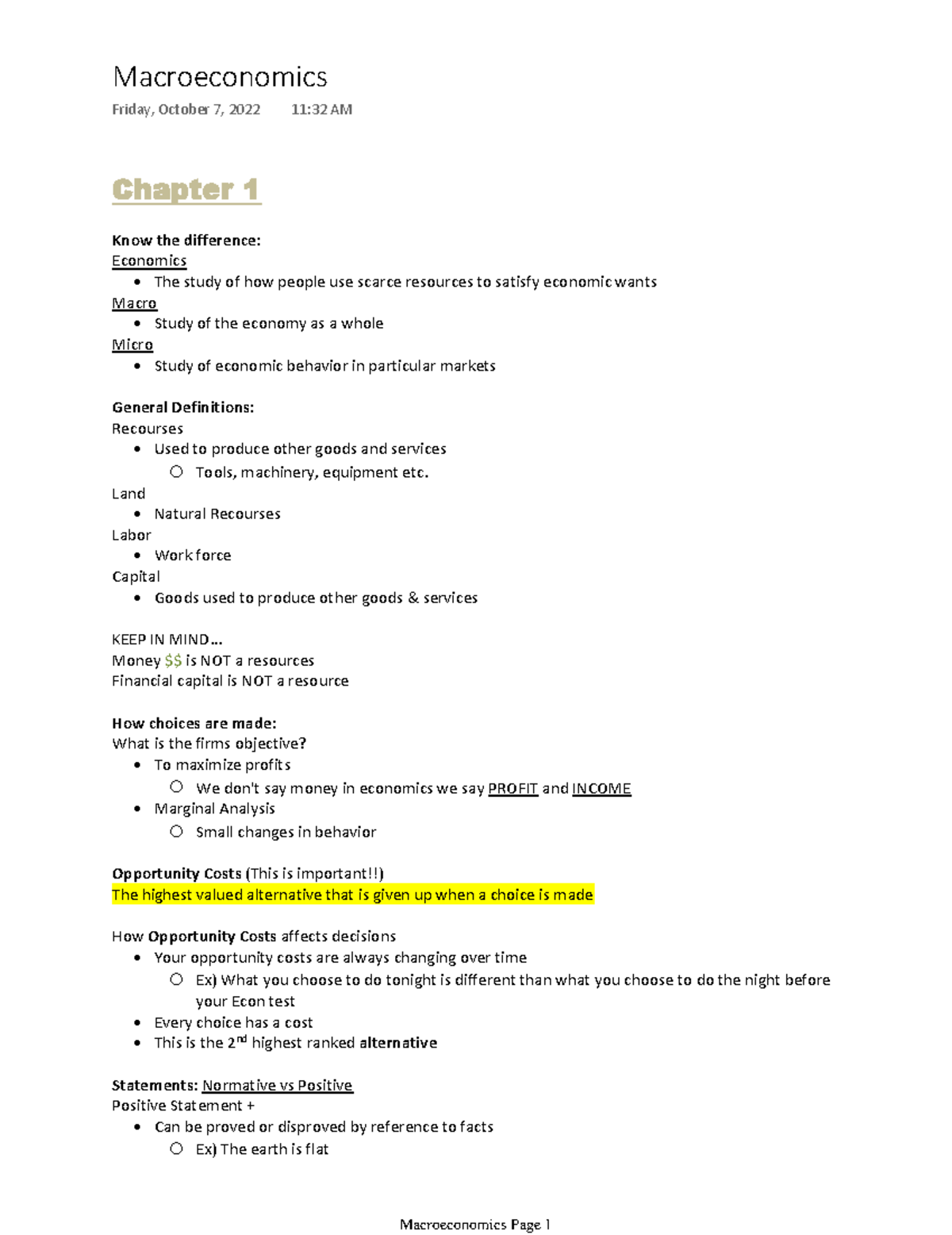 Everything you need to know to start Macroeconomics - Chapter 1 Know ...