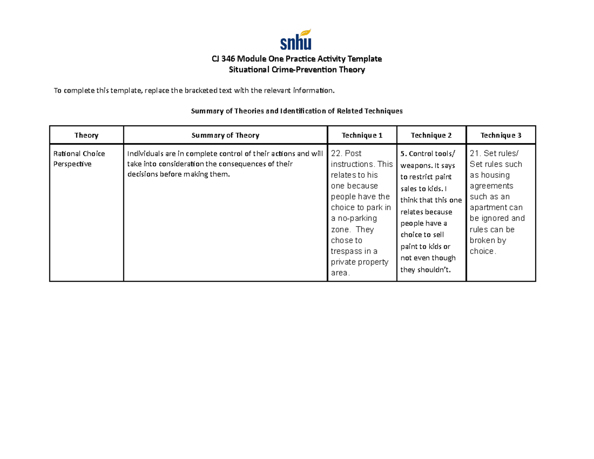 CJ 346 Module One Practice Activity Template - CJ 346 Module One ...