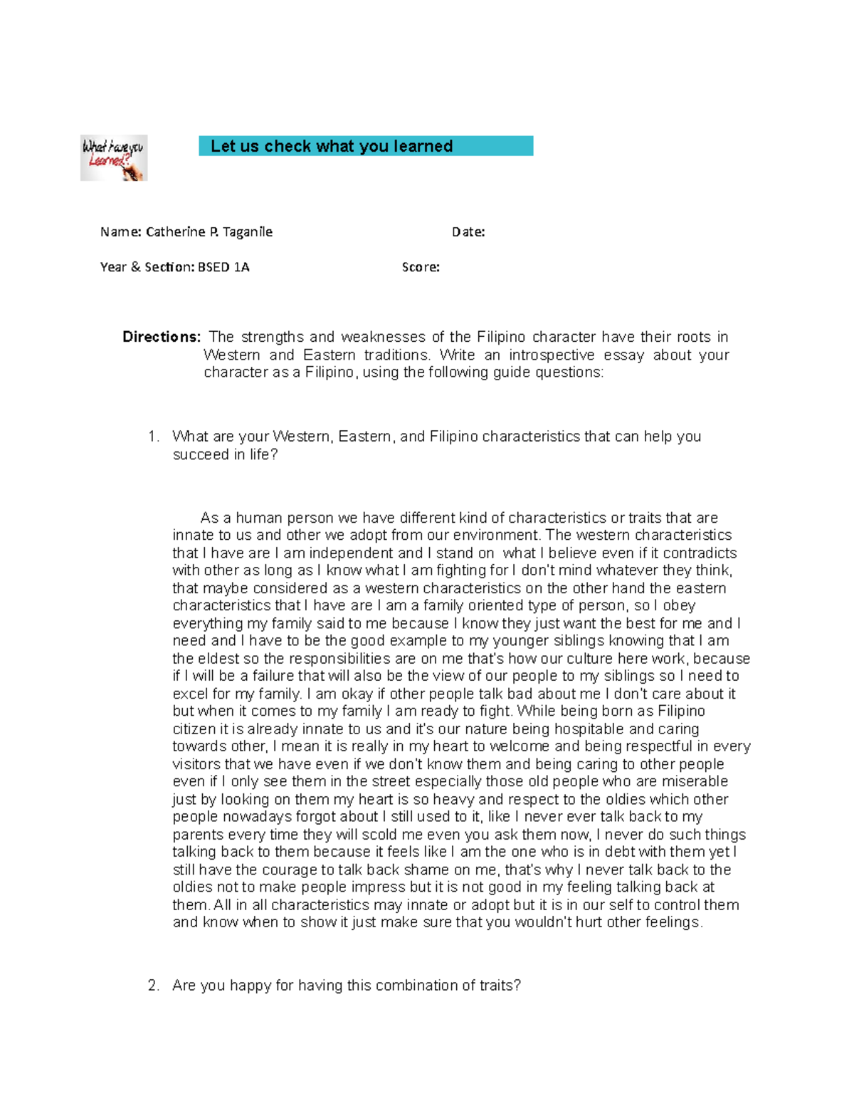 Lesson 3 Let us check what you already know - Let us check what you ...