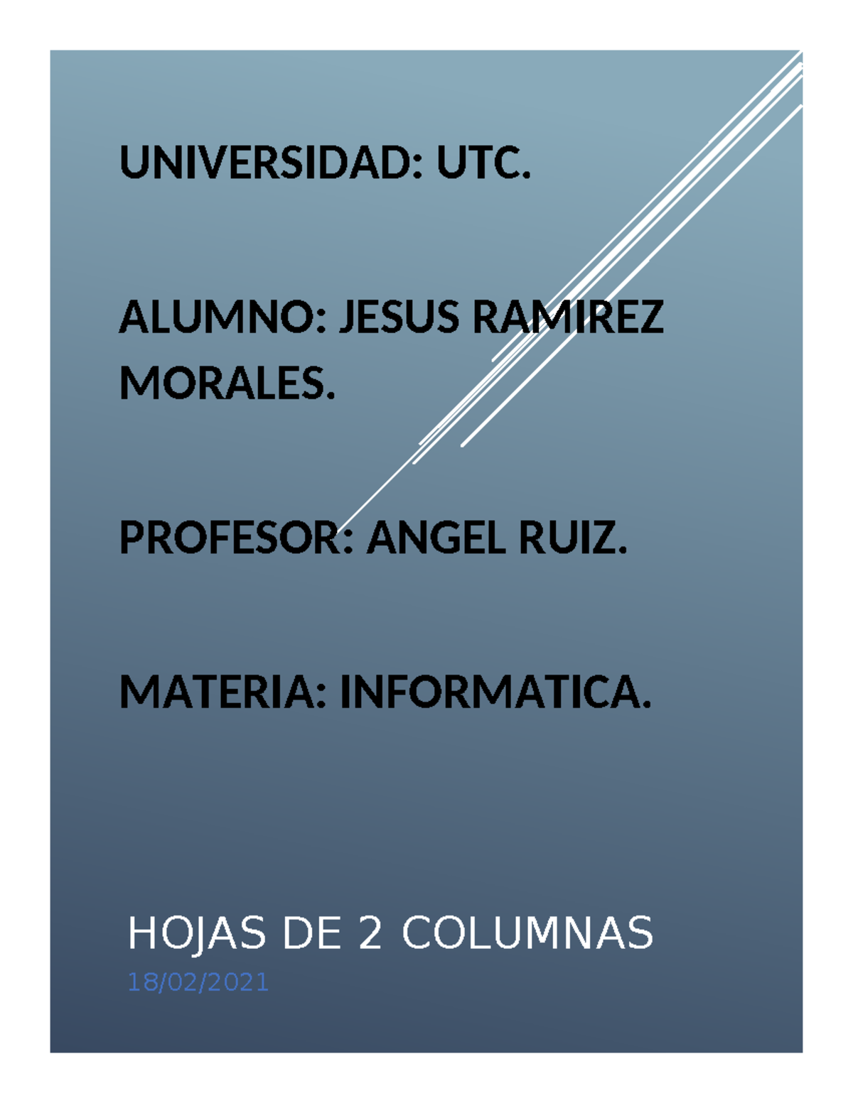 Hojas DE 2 Columnas - Resumen Derecho civil / Civil law: Introduccion ...