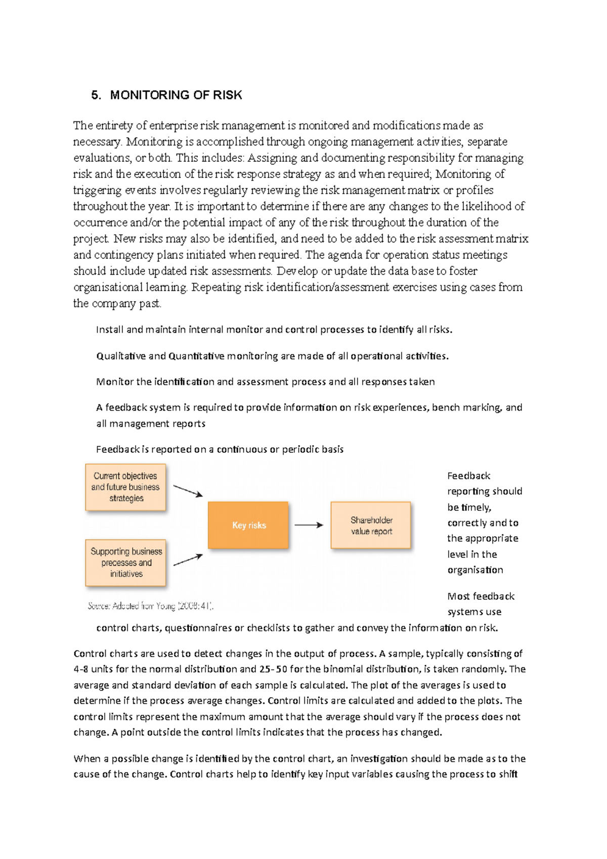Monitoring OF RISK and asessment - 5. MONITORING OF RISK The entirety ...