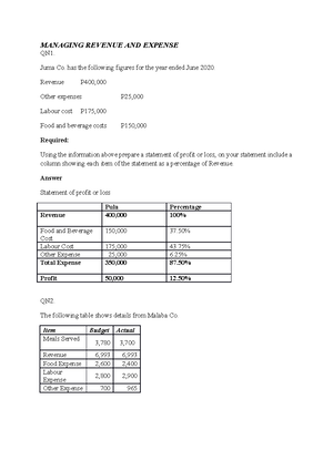 F&B Management Notes - LESSON 1 INTRODUCTION TO FOOD AND BEVERAGE ...