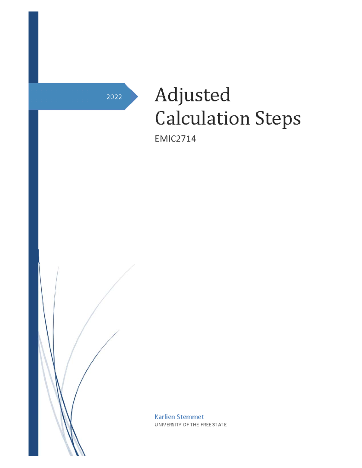 Calculation step guide for microeconomics - 2022 Adjusted Calculation ...