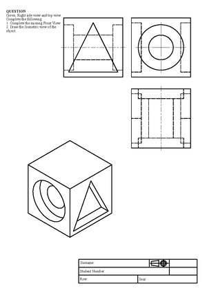 Mechanical Engineering Drawing 1A ( Mdrmia 1) - Mechanical Engineering ...