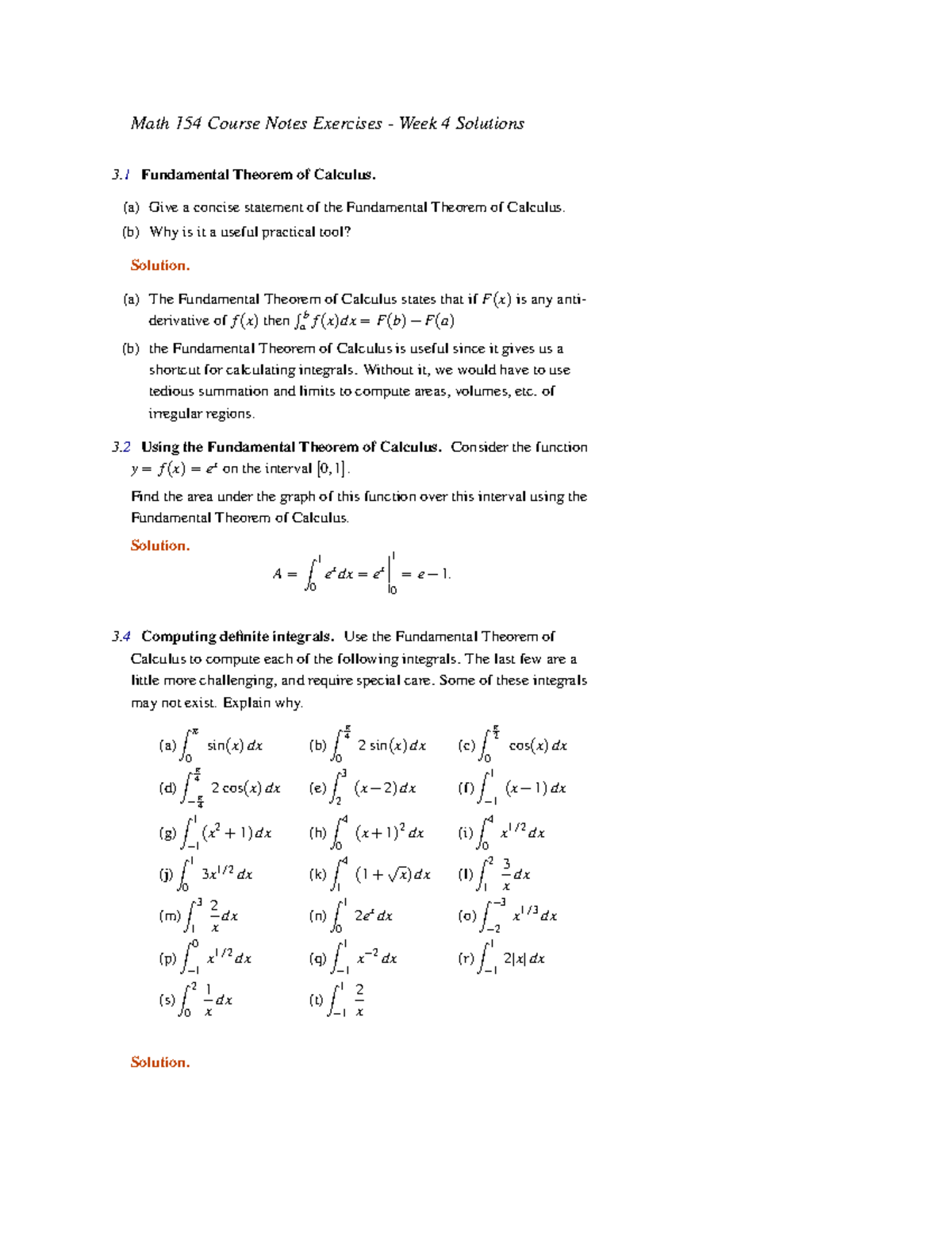 Course Note Exercises (Week 4) - Math 154 Course Notes Exercises - Week ...