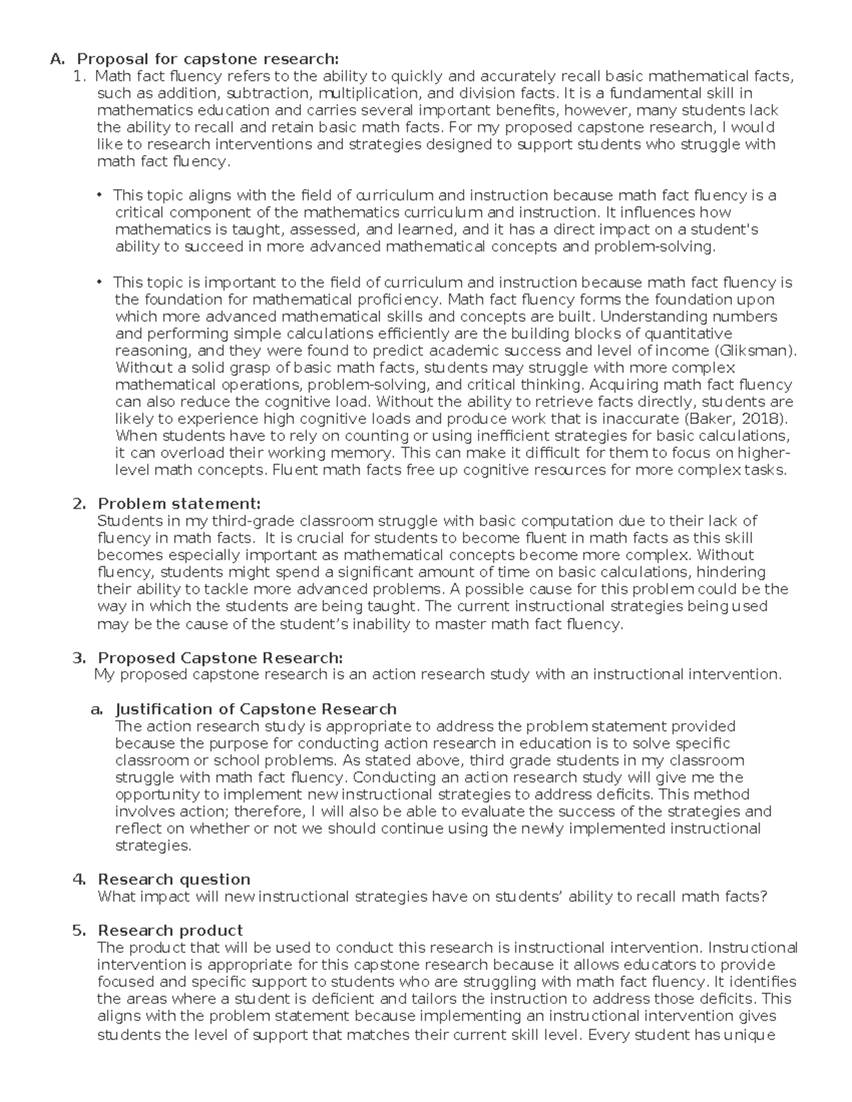 OPM3 TASK 1 - Task 1 coursework - A. Proposal for capstone research: 1 ...