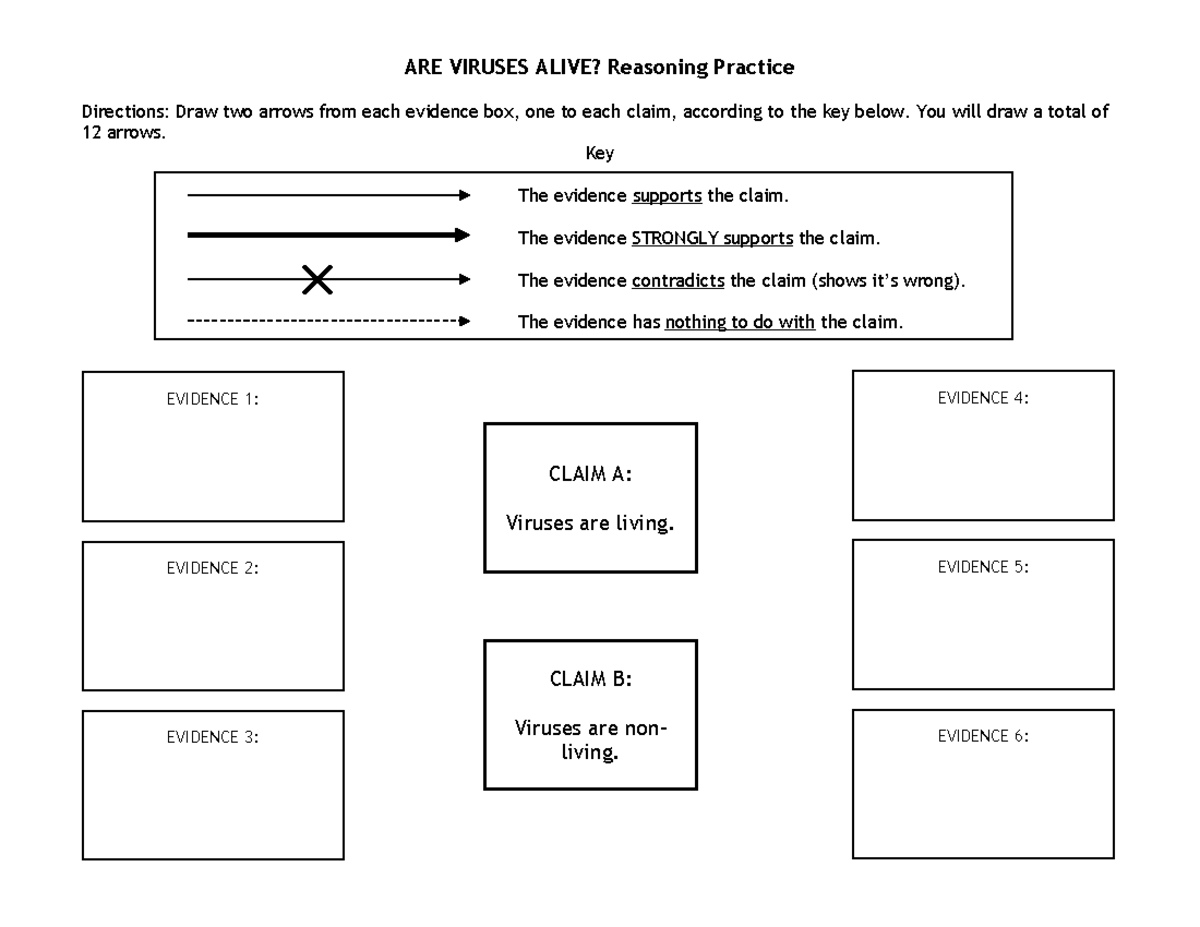 Copy of Viruses Alive MEL - ARE VIRUSES ALIVE? Reasoning Practice ...