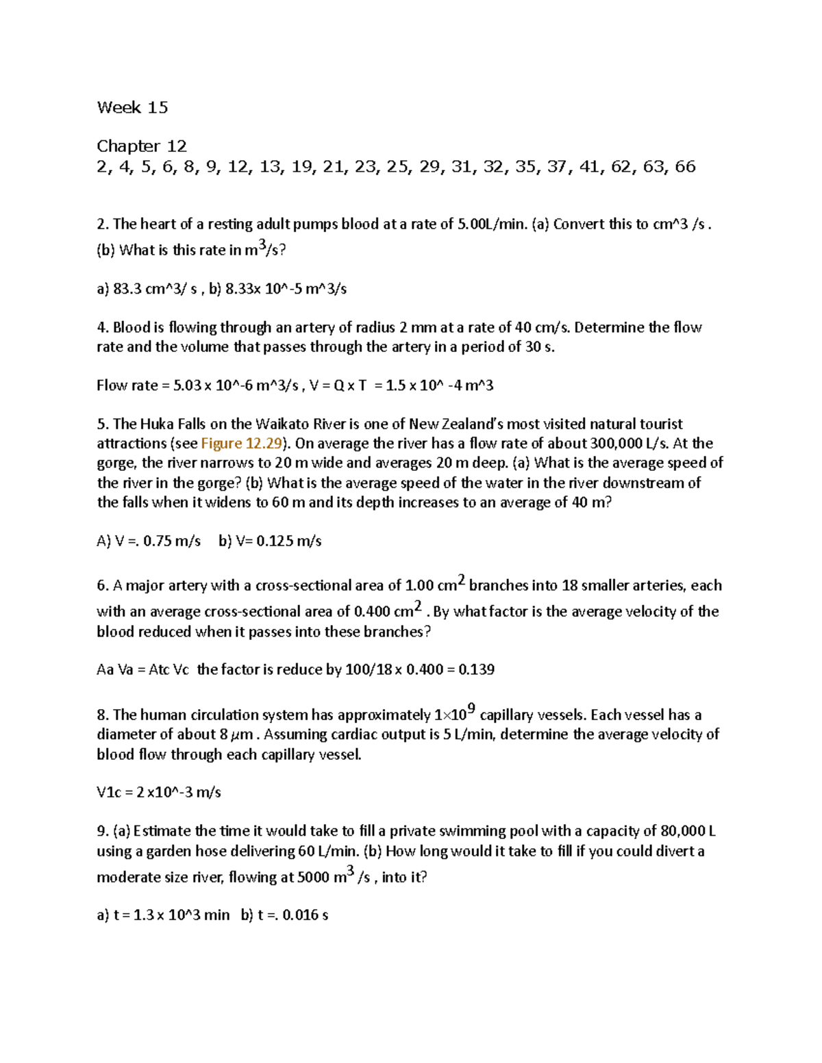 Week 15 - week 15v home work - Week 15 Chapter 12 2, 4, 5, 6, 8, 9, 12 ...