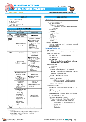 20. COPD Pathophysiology - 1 of 5 1. COPD PATHOPHYSIOLOGY COPD Pathophysiology Medical Editor ...