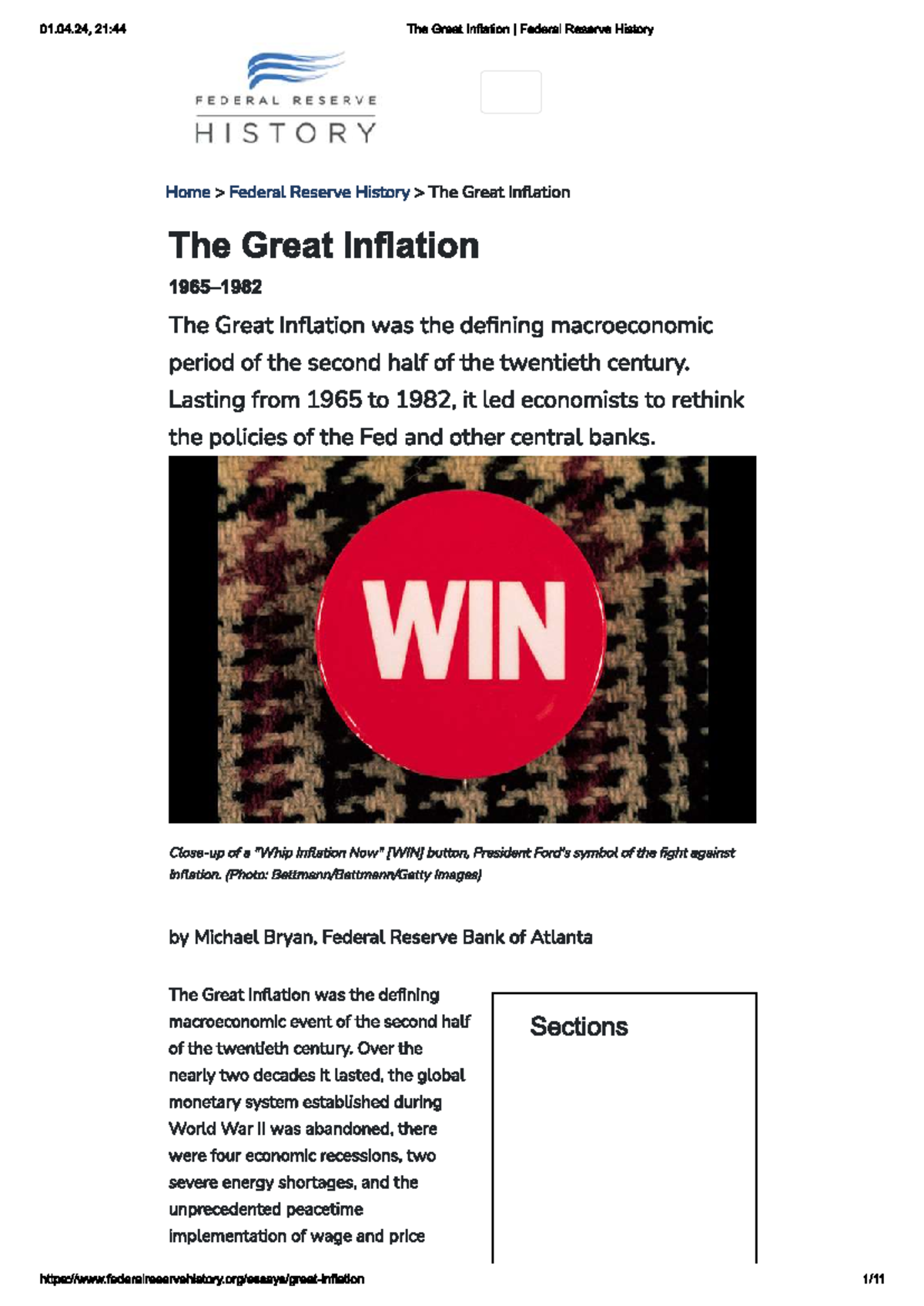 Article - inflation - ECO 211 - Studocu