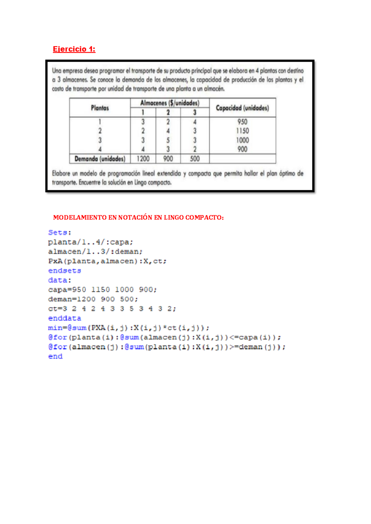 Ejercicio PC3- Maricruz Cieza - Investigación de Operaciones 1 - Ejercicio 1: MODELAMIENTO EN ...