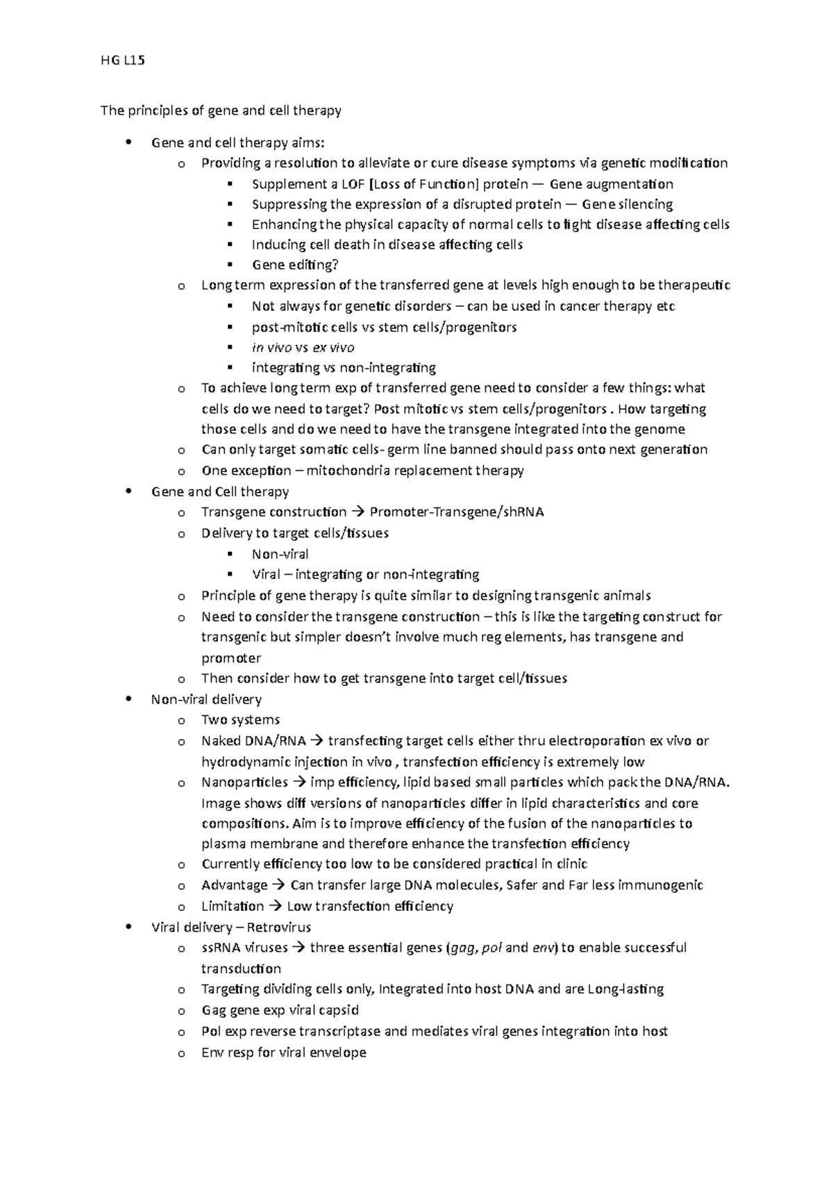 The principles of gene and cell therapy - How targeting those cells and ...