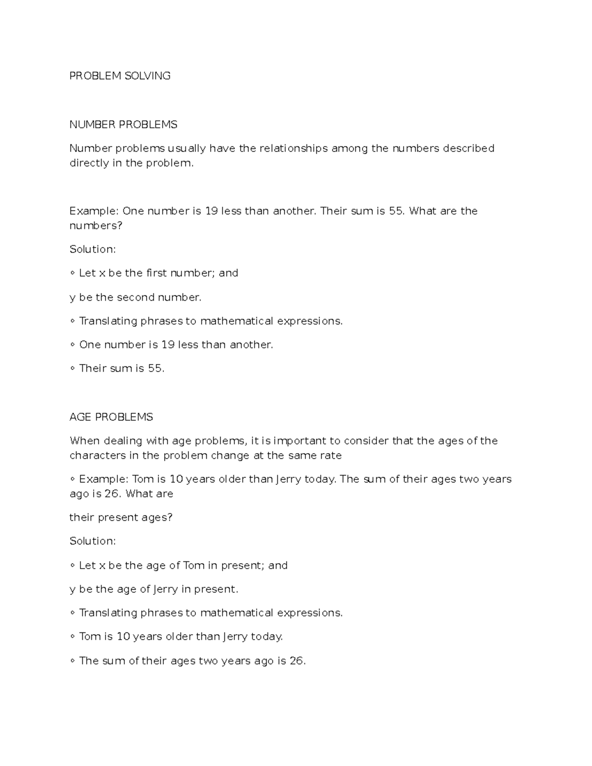 Problem Solving And Propositional Logic Part 1 Problem Solving Number Problems Number Problems