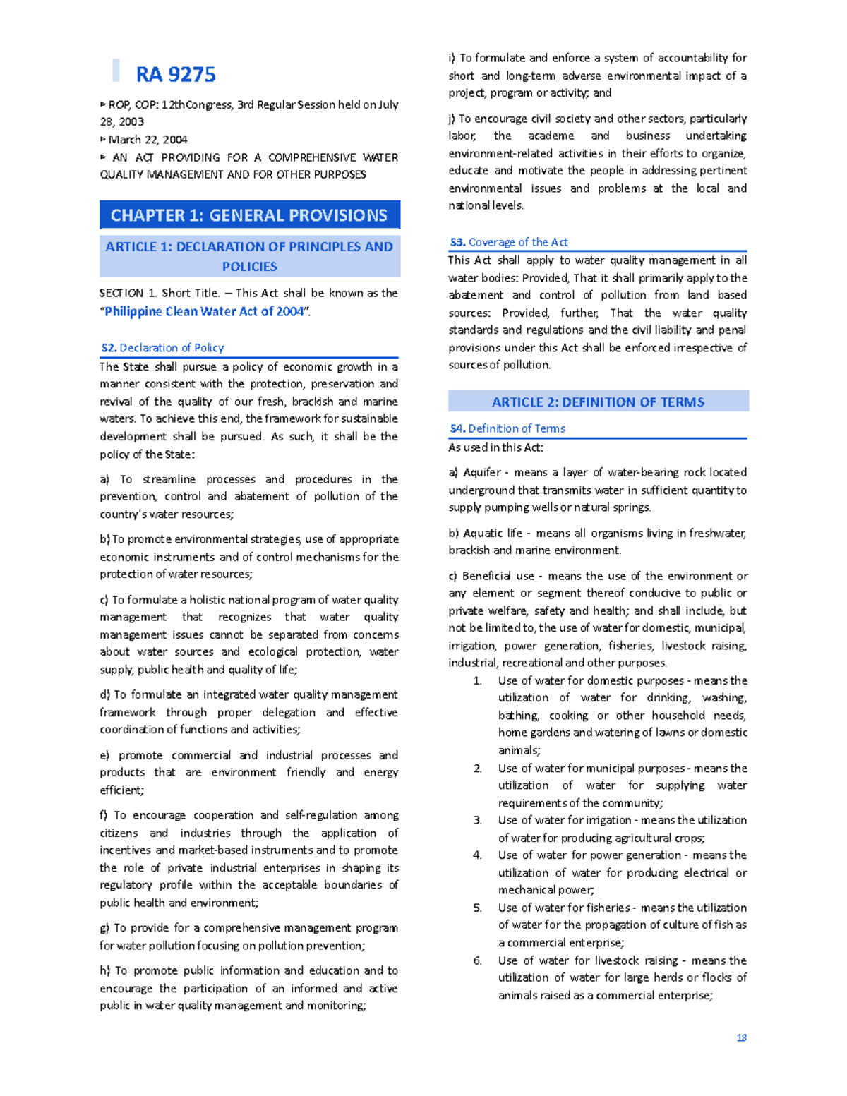 Mtlaws - 2 October pg18-30 - RA 9275 ⊳ ROP, COP: 12thCongress, 3rd ...