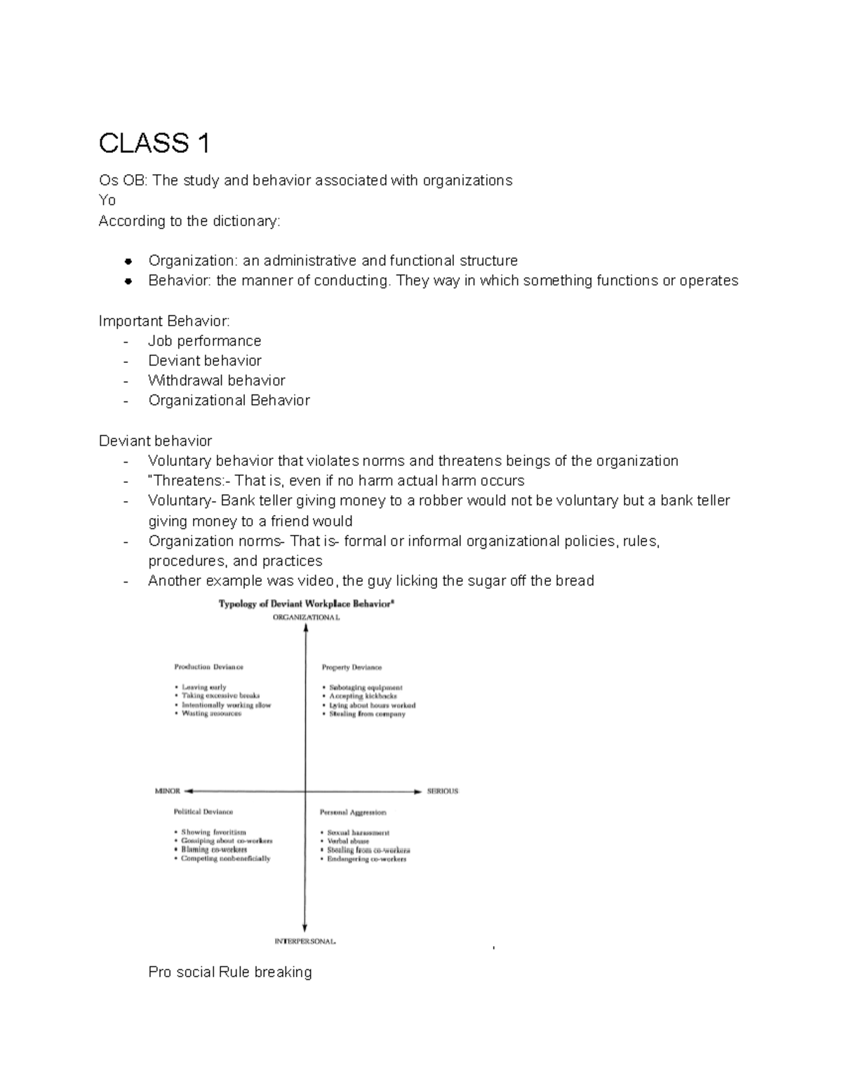 Organizational Behavior - CLASS 1 Os OB: The study and behavior ...