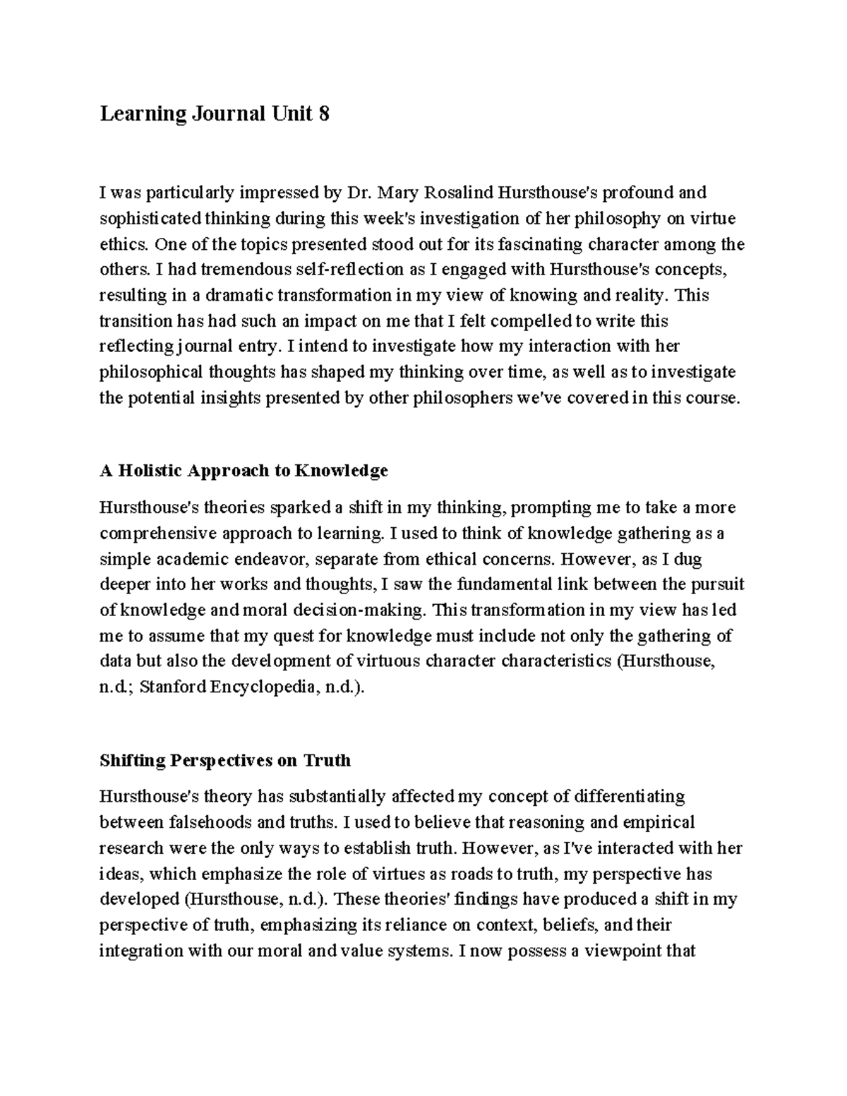 My Submission of Learning Journal Unit 8 - Learning Journal Unit 8 I ...