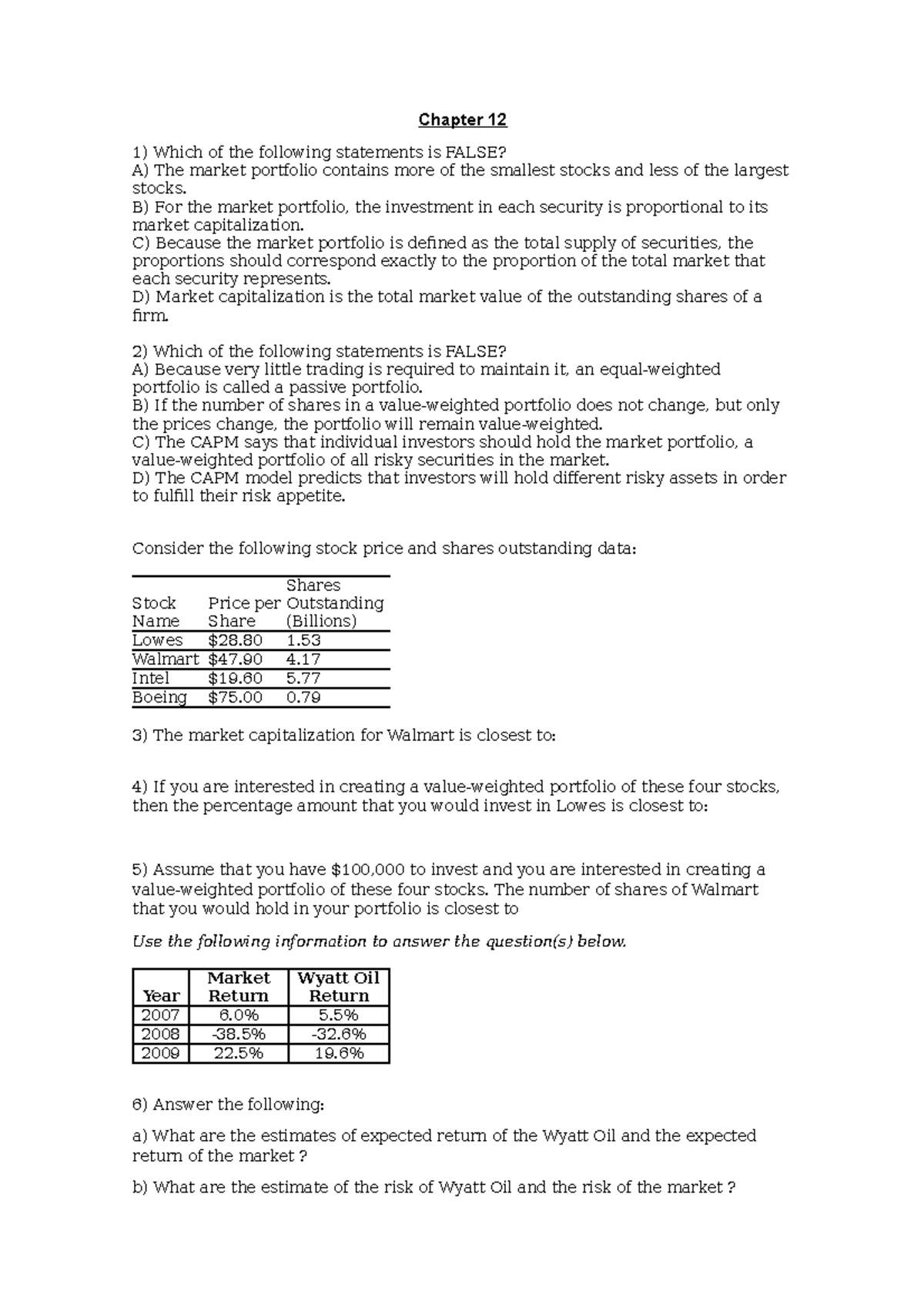 Exercises 3 Chap12 - Principles of Corporate Finance Brealey Myers Allen 13th Edition - Chapter ...