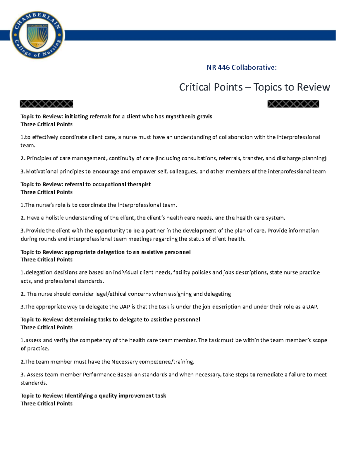 CMS Collab critical points - NR 446 Collaborative: Critical Points ...