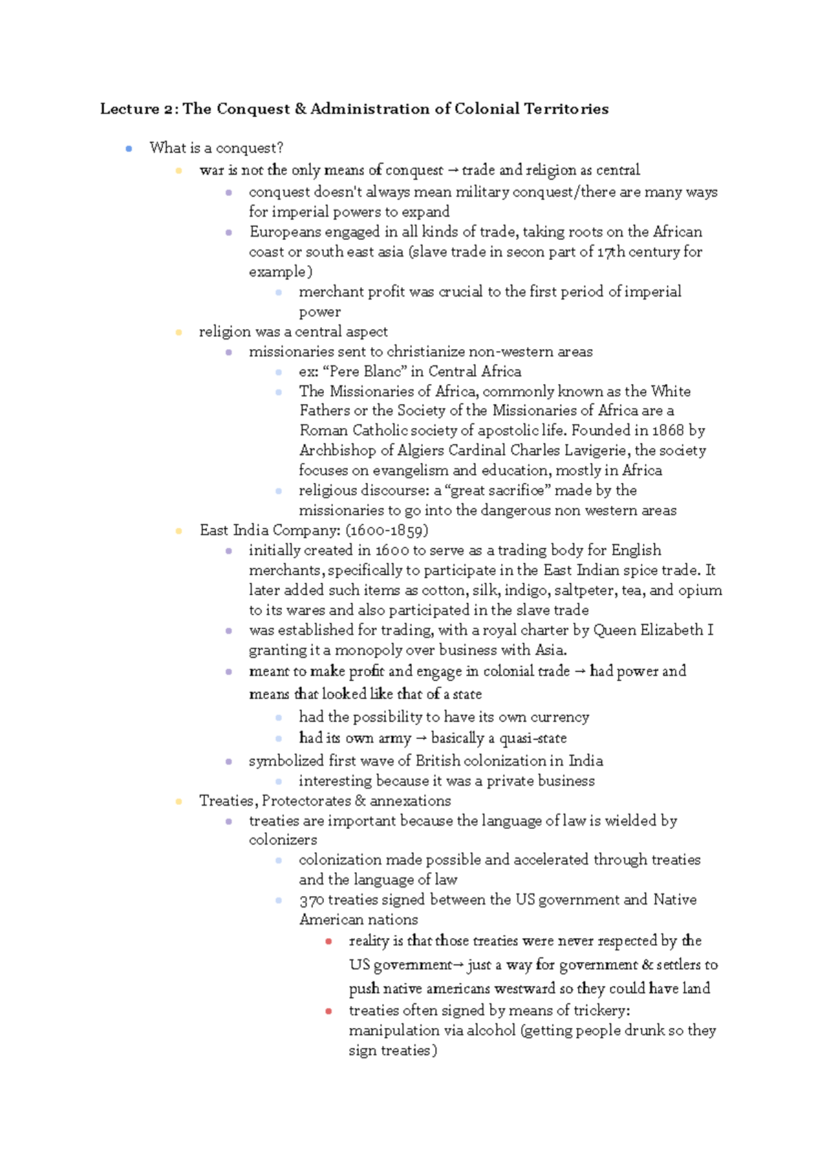 Lecture 2 The Conquest & Administration of Colonial Territories ...