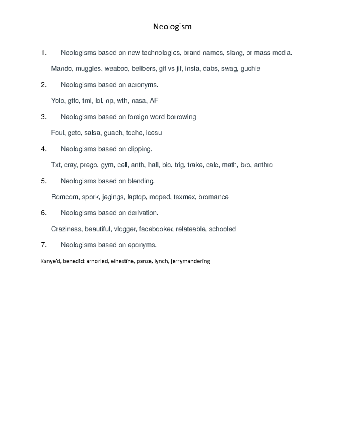 Neologisms - our first in class participation asighnment - Neologism 1 ...