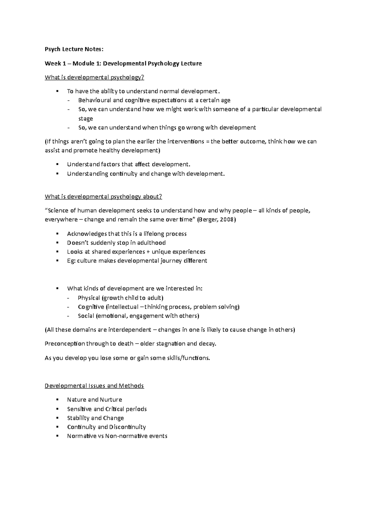 Psyc Lecture Notes Curtin Psych Lecture Notes Week 1 Module 1