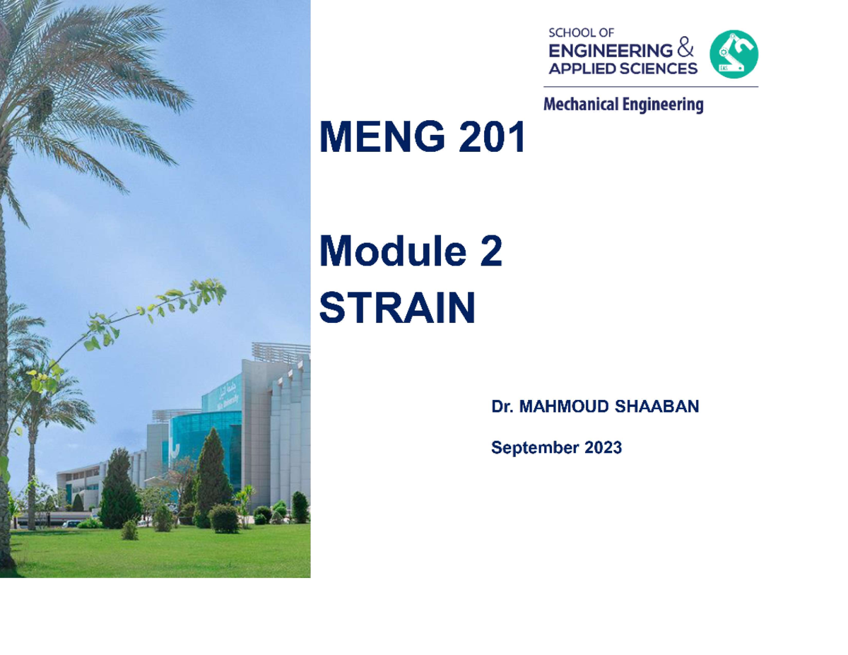 Lecture 2 - Strain - solid mechanics and strength of material - Studocu