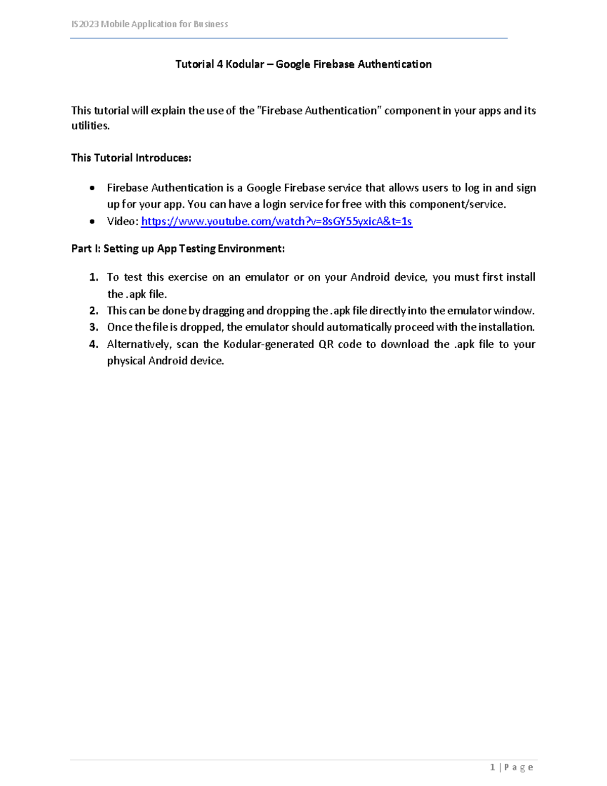 Tutorial 4 Authentication - Tutorial 4 Kodular – Google Firebase Authentication This tutorial ...